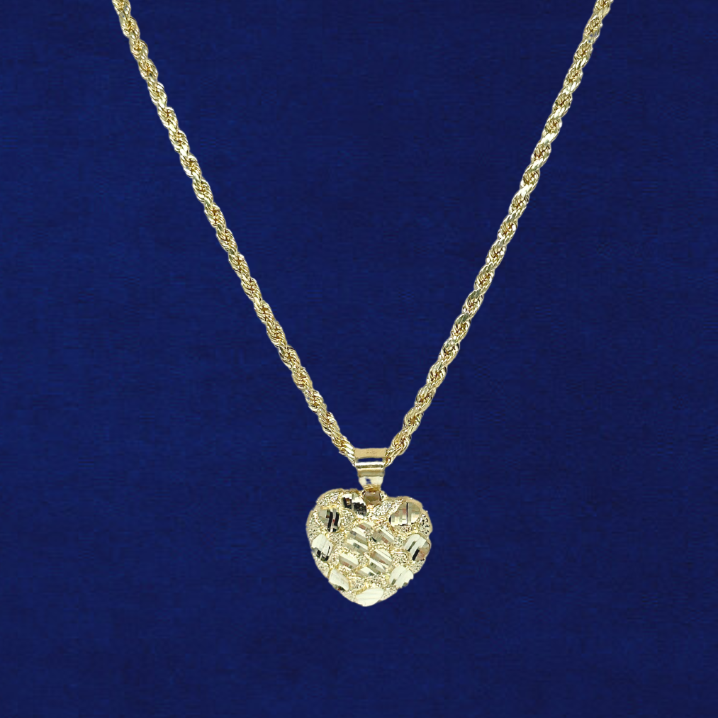 10K Heart Nugget with Rope Chain – ICEBYAK
