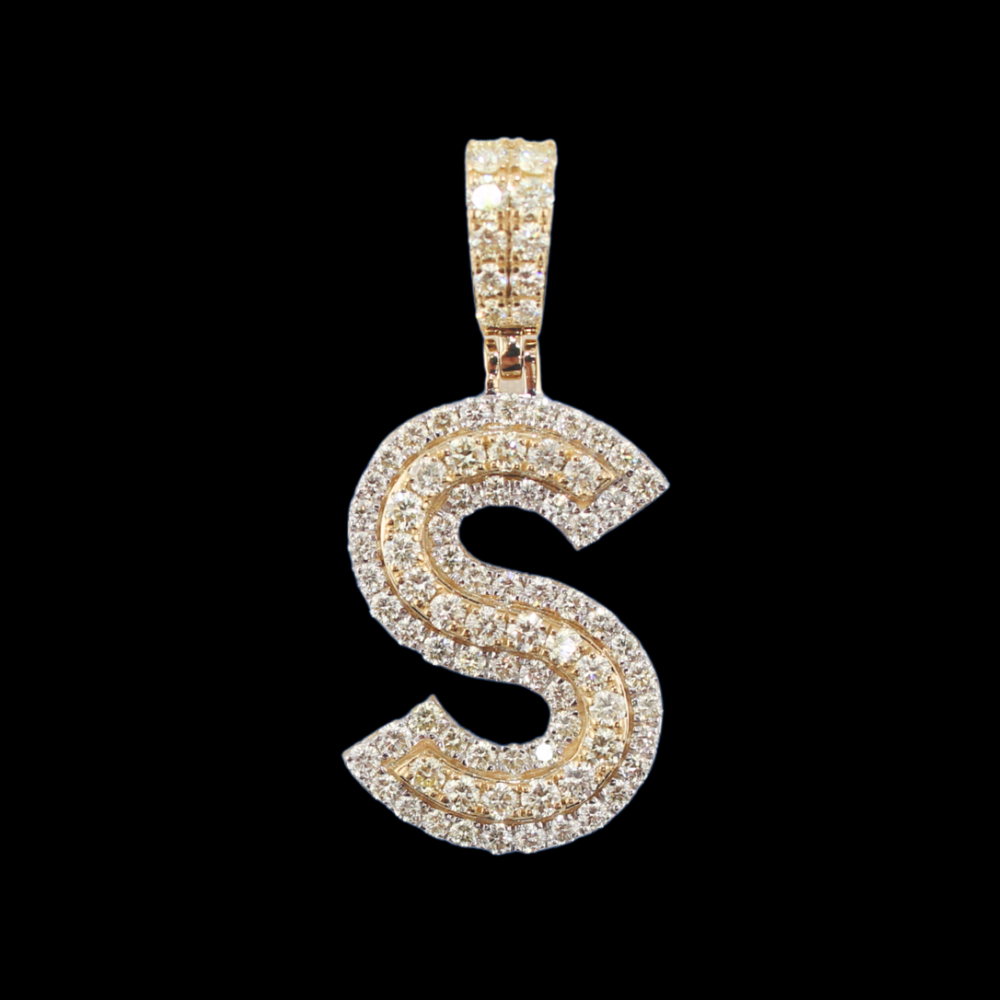 Buy 10K Diamond ""S"" letter Pendant Online– ICEBYAK